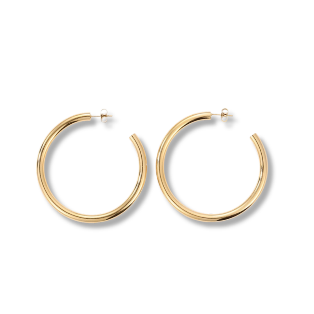 Classic solid half hoops – pau jewelry